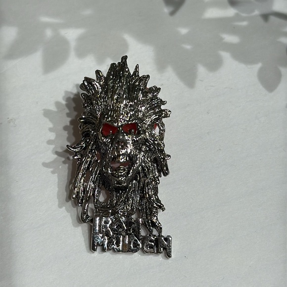 Vintage | Accessories | Iron Maiden Silver And Red Pin | Poshmark